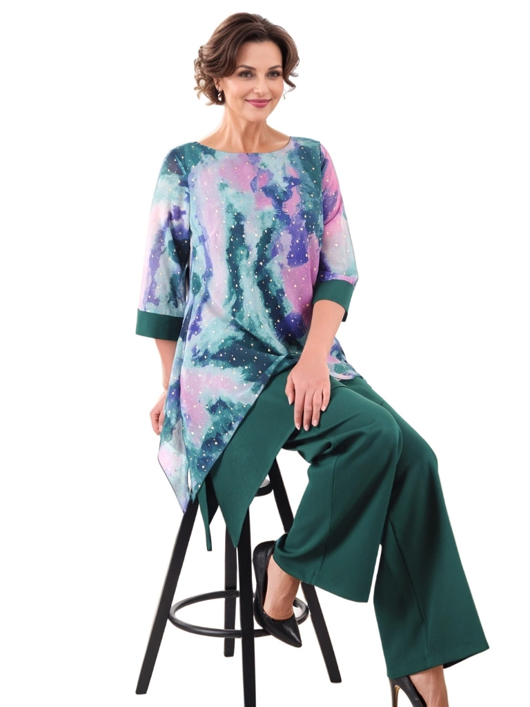 Elegancki komplet damski na wesele, komunię, wyszczuplająca tunika z ...