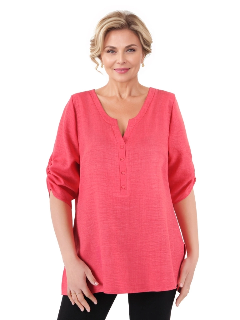 Amarantowa bluzka damska z wiskozy na wiosnę i lato – lekka i ...