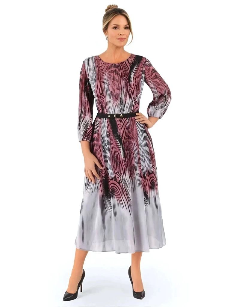 Sukienka damska, elegancka rozkloszowana sukienka w wyszczuplającym ...